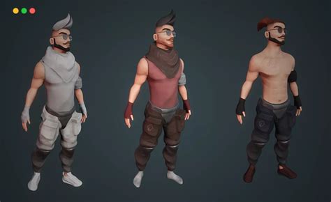Unity角色 模块化角色定制 Stylized Character Customizable E Modularcgalpha
