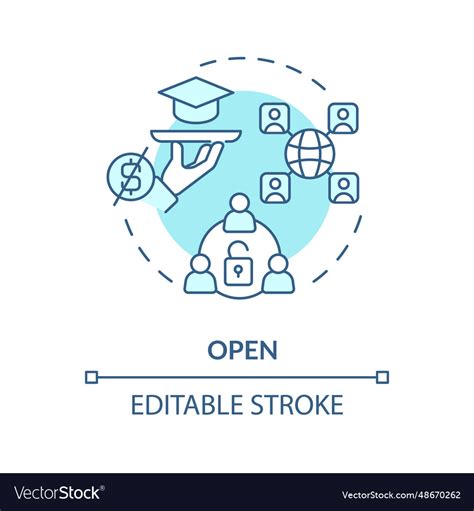 Customizable Blue Thin Linear Icon Open Concept Vector Image