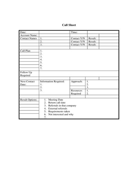 Call Sheet Template Free Templates In PDF Word Excel Download Call Sheet Template Free Templates In PDF Word Excel Download