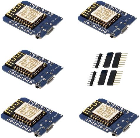 jacobsparts 5 pack d1 mini nodemcu lua micropython wifi esp8266 esp 12 wemos