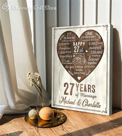 Personalized 27 Year Anniversary T Sign 27th For 51 Off