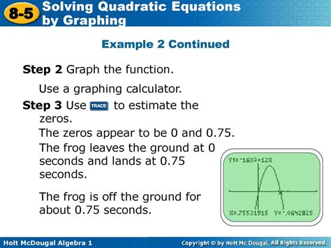 solving quadratic equations by graphing ppt download