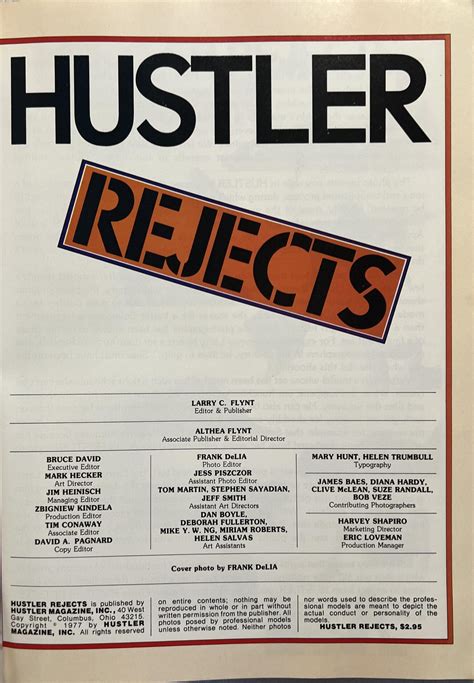 Hustler Rejects Vintage Magazines