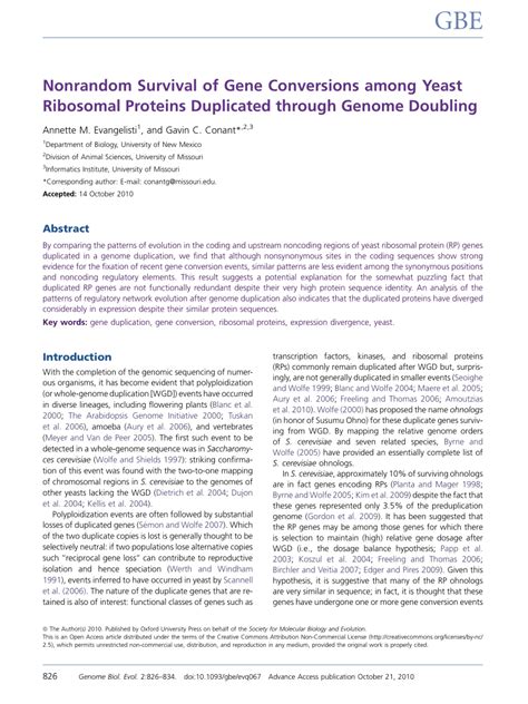 Pdf Nonrandom Survival Of Gene Conversions Among Yeast Ribosomal Proteins Duplicated Through