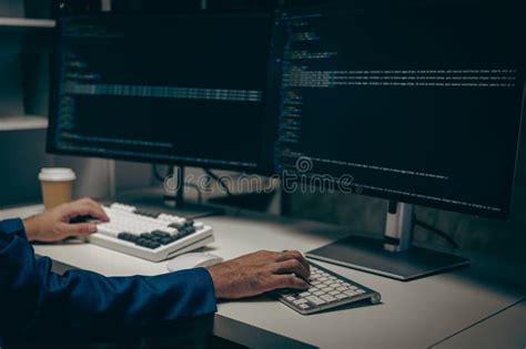 An It Programmer Works On A Desktop Computer Male Expert Creates