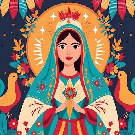 Assumption Of Mary Vector Illustration With Feast Of The Blessed Virgin