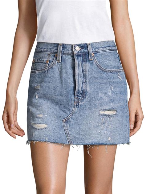 Lyst Levis Denim Mini Skirt In Blue