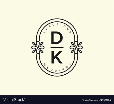 Dk Initials Letter Wedding Monogram Logos Vector Image