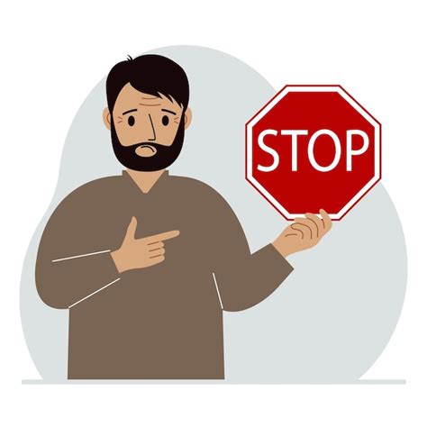 Stop Sign Man Vectors Illustrations For Free Download Freepik