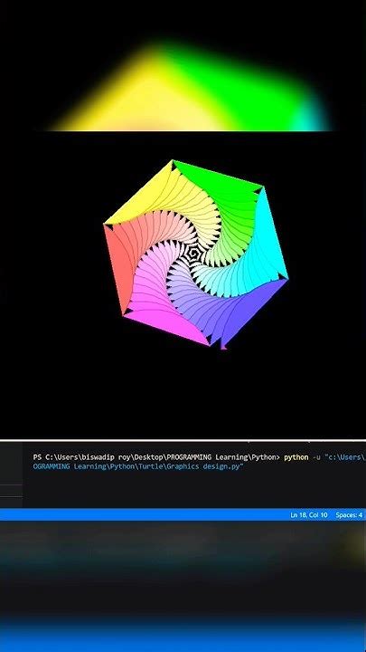 Rangoli Created By Python Turtle 🐢 Graphics Design In Python Code