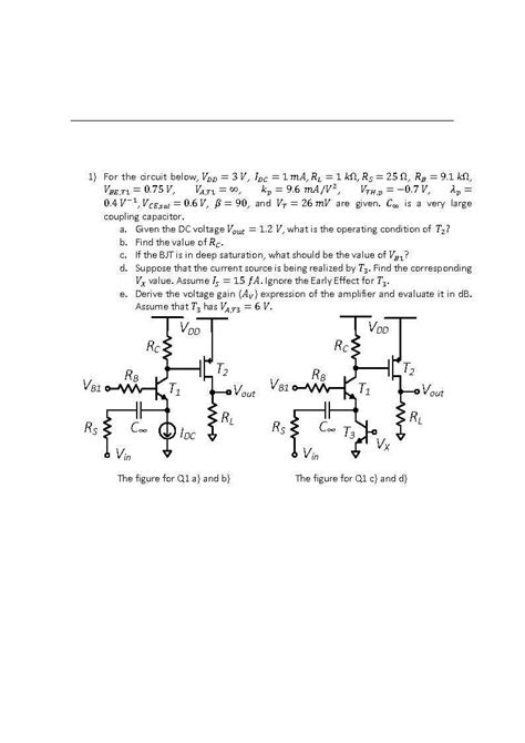 solved 1 for the circuit below vpp 3v ic 1 ma rl 1
