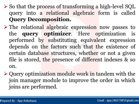 query processing and optimization ppt download