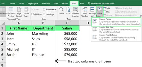 Panels In Excel Einfrieren Ein Leitfaden Zum Sperren Von Zeilen Und Spalten Datacamp