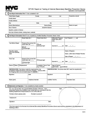 Sample Backflow Test Report Form Pdffiller