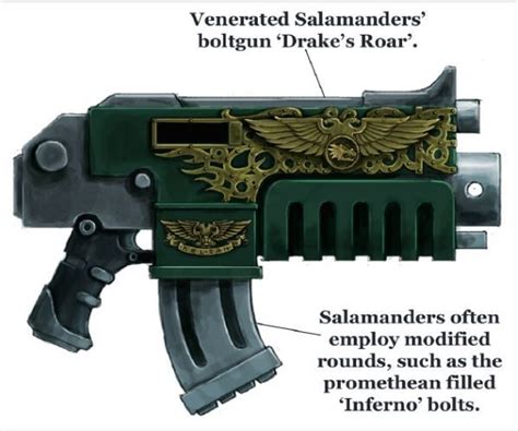 Master Crafted Ultima Pattern Bolter Drakes Roar Utilised By The Salamanders Chapter