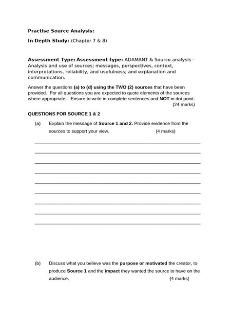 Practise Source Analysis 1 Pdf Communication Human Communication