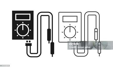 전류계 멀티미터 전압계 아이콘입니다 전류 측정용 기기 전기 과학 실험 측정 전류 측정 유선 장치 전기 연료 및 전력 생산에 대한 스톡 벡터 아트 및 기타 이미지 Istock