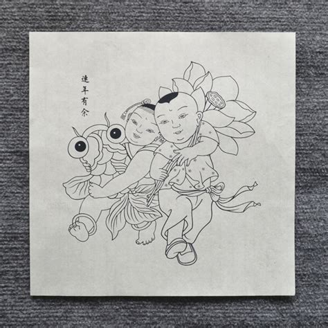 年画怎么画黑白年画怎么画过年年画怎么画线描大山谷图库