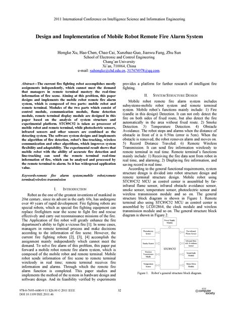 Design And Implementation Of Mobile Robot Remote Fire Alarm System Edu Qq Abstract