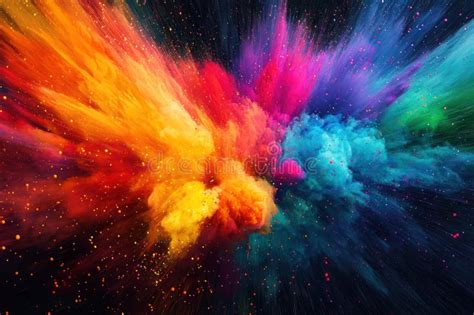 Vibrant Explosion Of Colors Symbolizes Dynamic Flow Of Data In Neural Network Evoking Sense Of