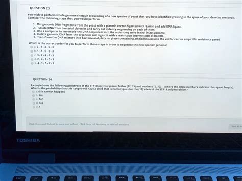 Solved Question 23 You Wish To Perform Whole Genome Shotgun Sequencing