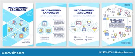 Programming Languages Brochure Template Stock Vector Illustration Of Algorithm Develop 248109350