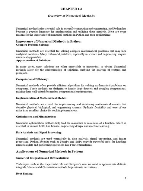 Overview Of Numerical Methods Pdf Numerical Analysis Partial Differential Equation