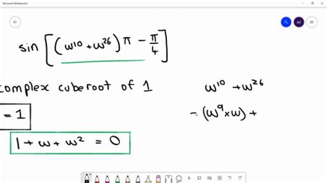 SOLVED If ωis a complex cube root of unity then the value of sin ω ω π π is a
