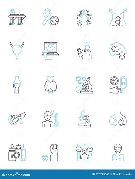 Genetic Condition Linear Icons Set Mutation Chromosome Inheritance Disorder Gene Syndrome