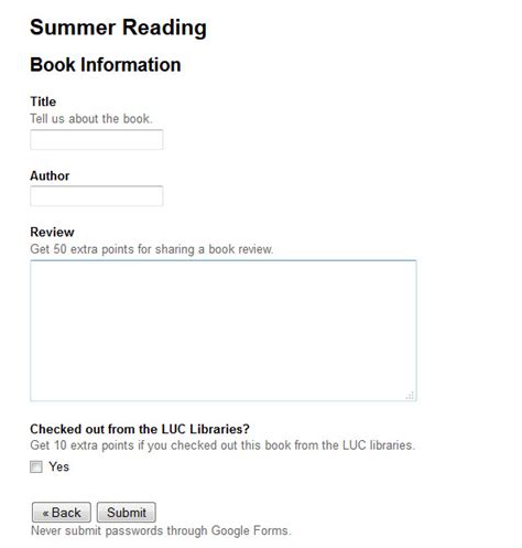 Summer Reading Program Form So Simple Glorious Generalist