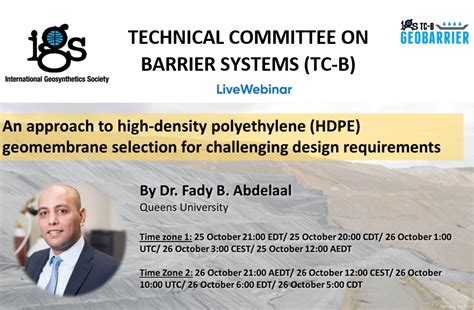 Repeat Session Tc Barriers Webinar An Approach To High Density Polyethylene Hdpe Geomembrane