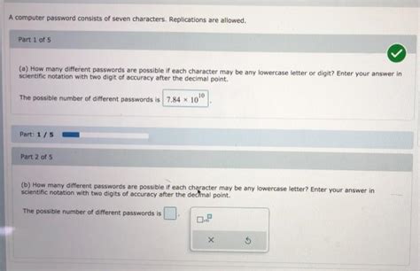 solved a computer password consists of seven characters
