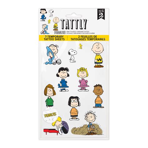 Peanuts Classic Character Sheet By Peanuts From Tattly Temporary Tattoos