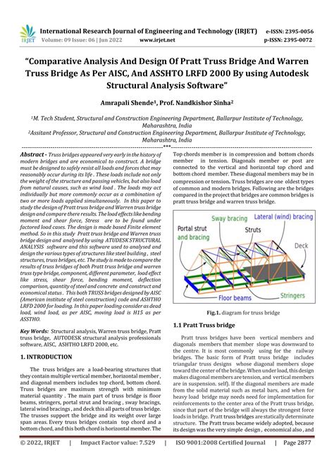 Comparative Analysis And Design Of Pratt Truss Bridge And Warren Truss Bridge As Per Aisc And