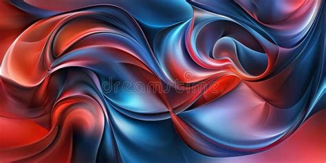 Smooth Flowing Red And Blue Waves Create A Dynamic And Vibrant Abstract Composition Enhancing