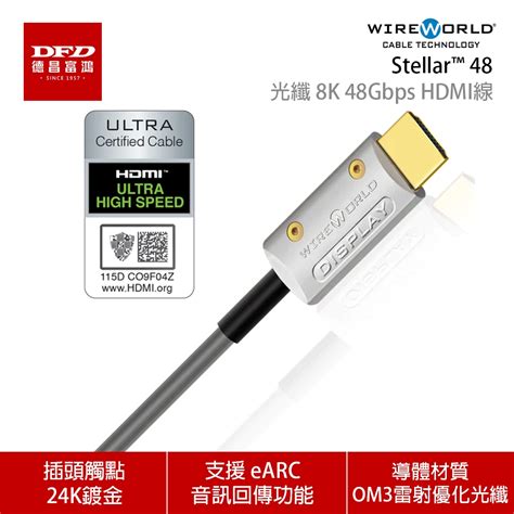 Wireworld 美國 Stellar 光纖 21版 8k Hdmi 傳輸線 10m 30m 台灣公司貨 蝦皮購物