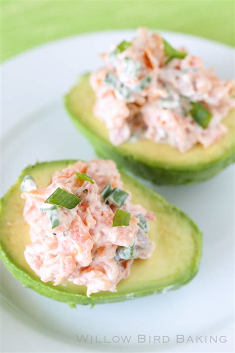 Smoked Salmon Salad In Avocado Boats Willow Bird Baking