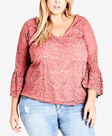 City Chic Trendy Plus Size Lace Top Macys