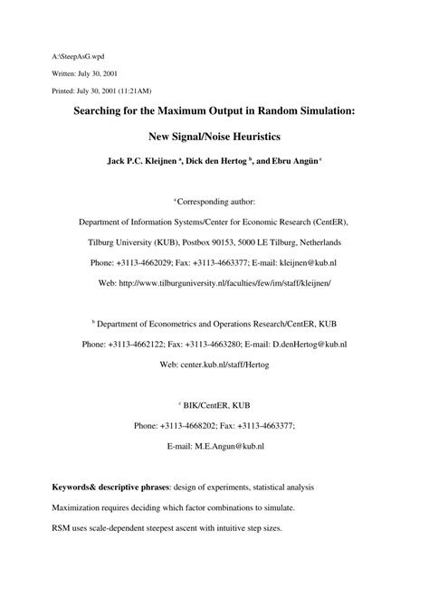 Pdf Searching For The Maximum Output In Random Simulation New Signal