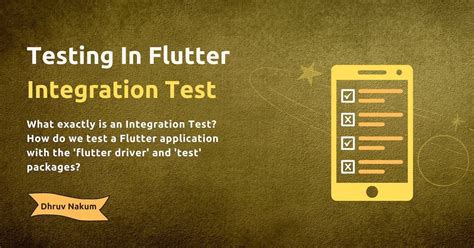 testing in flutter integration test r flutterdev