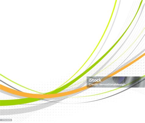 흰색에 다채로운 곡선과 추상적 인 배경 간단한 깨끗한 스타일의 물결 모양 패턴 위로 이동에 대한 스톡 벡터 아트 및 기타 이미지 위로 이동 주황색 추상적인 Istock
