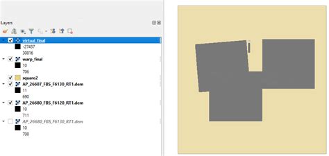 Cant Join Multiple Dems Using Qgis Build Virtual Raster If They Span 2 Crss Geographic