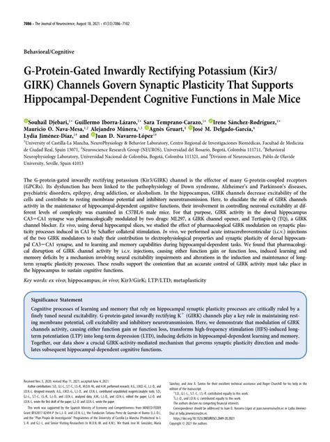 Pdf G Protein Gated Inwardly Rectifying Potassium Kir3girk