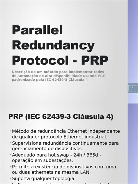 Parallel Redundancy Protocol Prp Pdf Topologia De Rede Ethernet