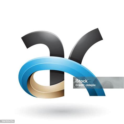 검정과 파랑 3d 대담한 매력적인 편지 A와 K 벡터 일러스트 레이 션 0명에 대한 스톡 벡터 아트 및 기타 이미지 0명 디자인 로고 Istock