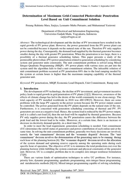 Determination Of Maximum Grid Pdf Photovoltaics Mathematical Optimization