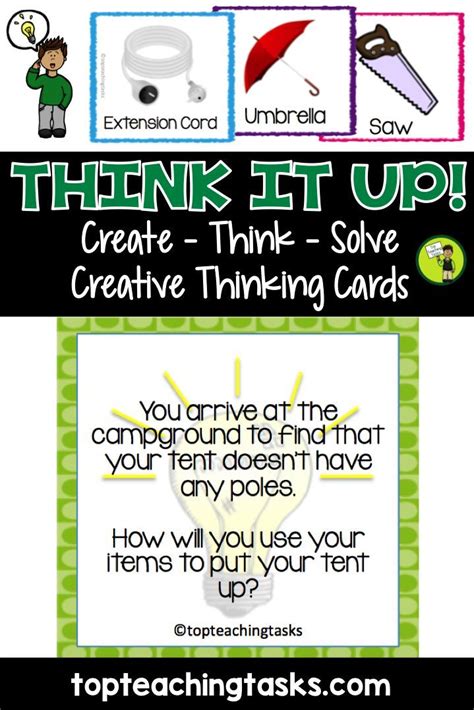 Creative Thinking Activities And Problem Solving Cards Explanation
