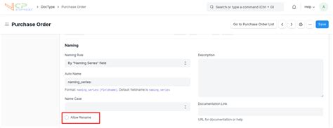 Allow Rename In Doctype Purchase Order Erpnext Frappe Forum