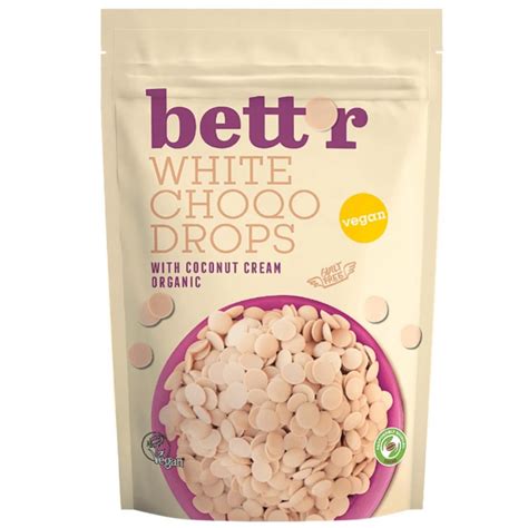 თეთრი შოკოლადის მარცვლები ბიო 200გ Bio White Choqo Drops 200g Bettr ⋆ Organika Bio Shop