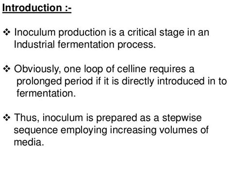 Development Of Inoculum Buildup